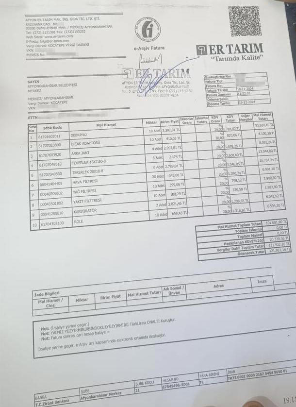 CHP’li Afyonkarahisar Belediyesi’nde fatura skandalı CHP’li Afyonkarahisar Belediyesi’nde fatura skandalı