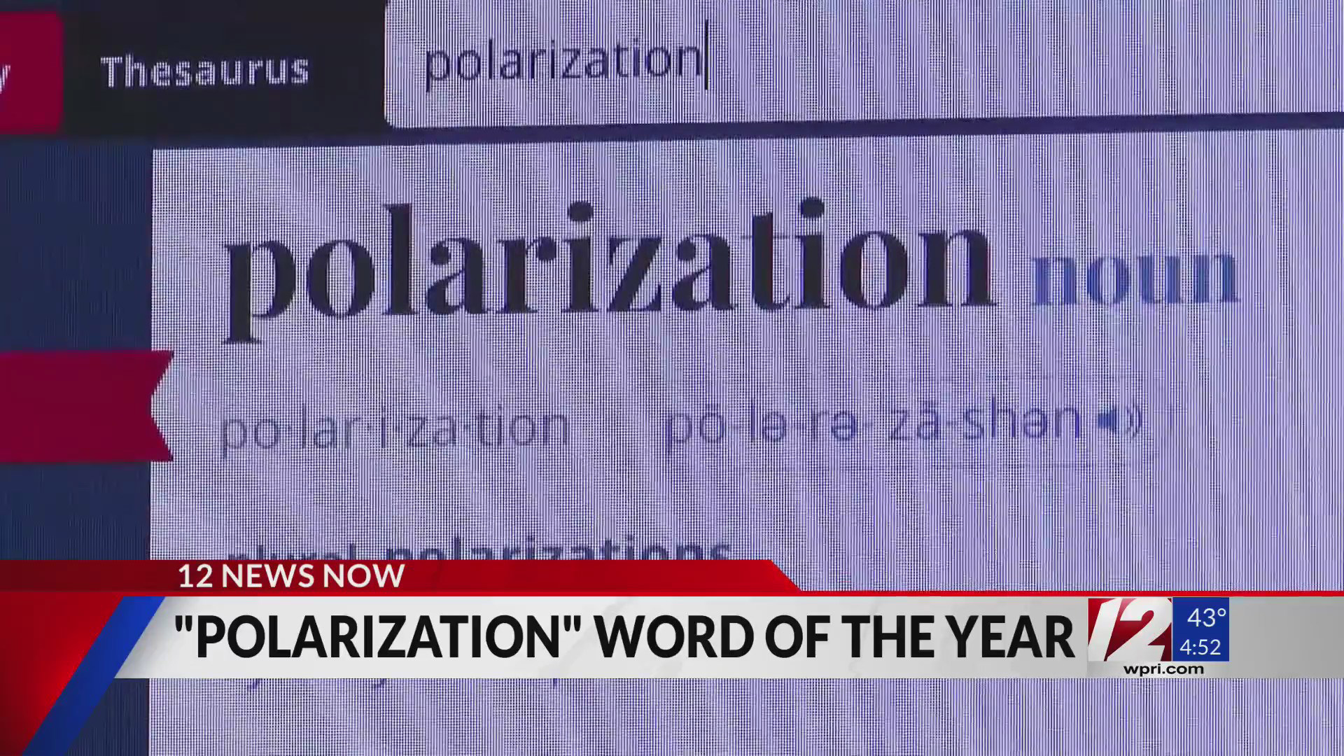 Merriam-Webster's 2024 word of the year: 'Polarization' Merriam-Webster's 2024 word of the year: 'Polarization'