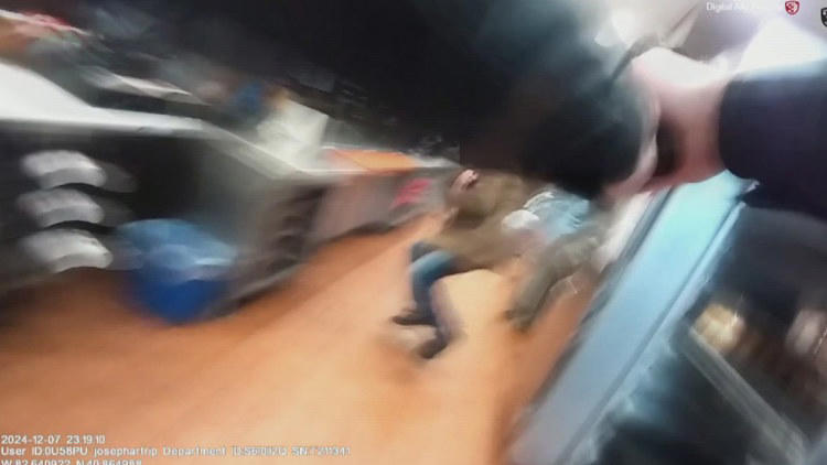 Bodycam video shows moments leading up to fatal shooting of man who allegedly stabbed Shelby officer