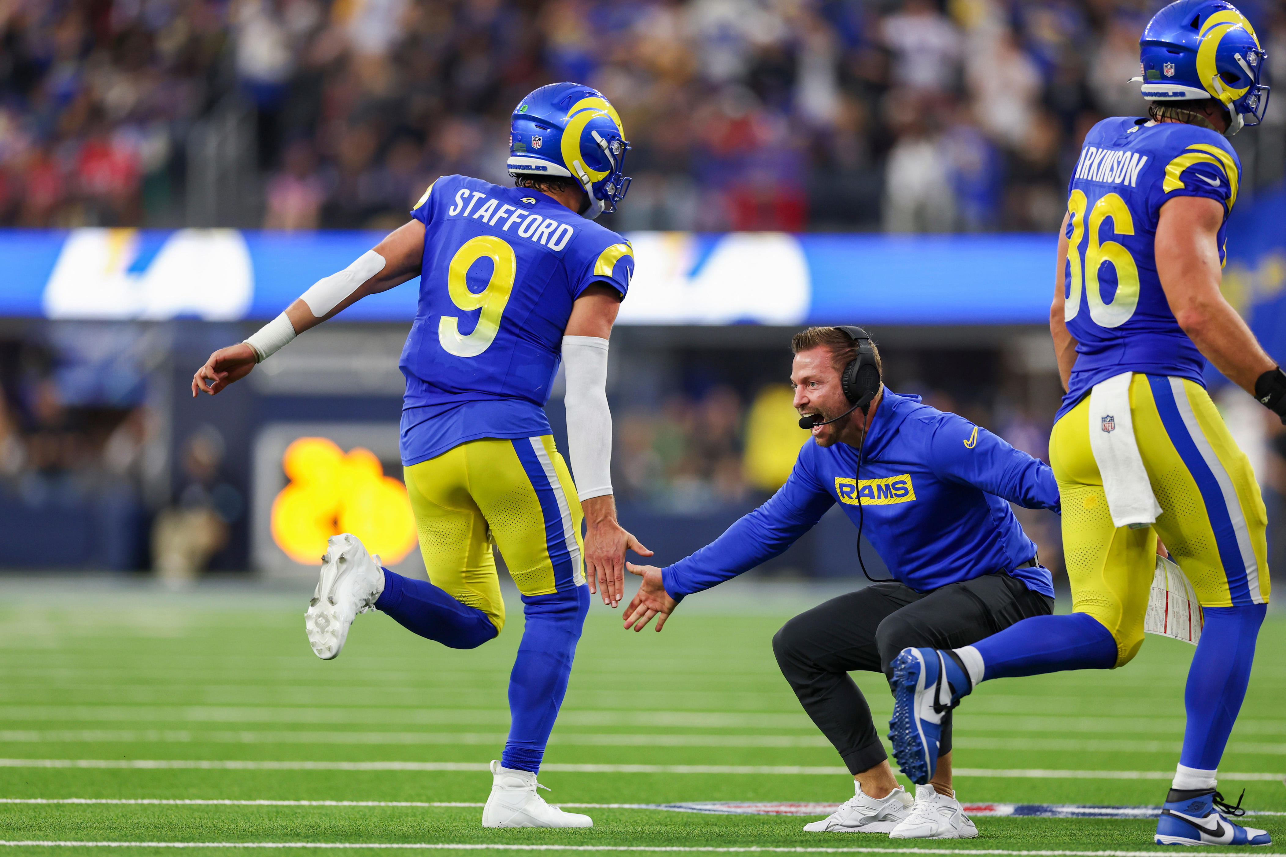 Watch: Tyler Higbee gets game ball from Sean McVay in awesome postgame ...