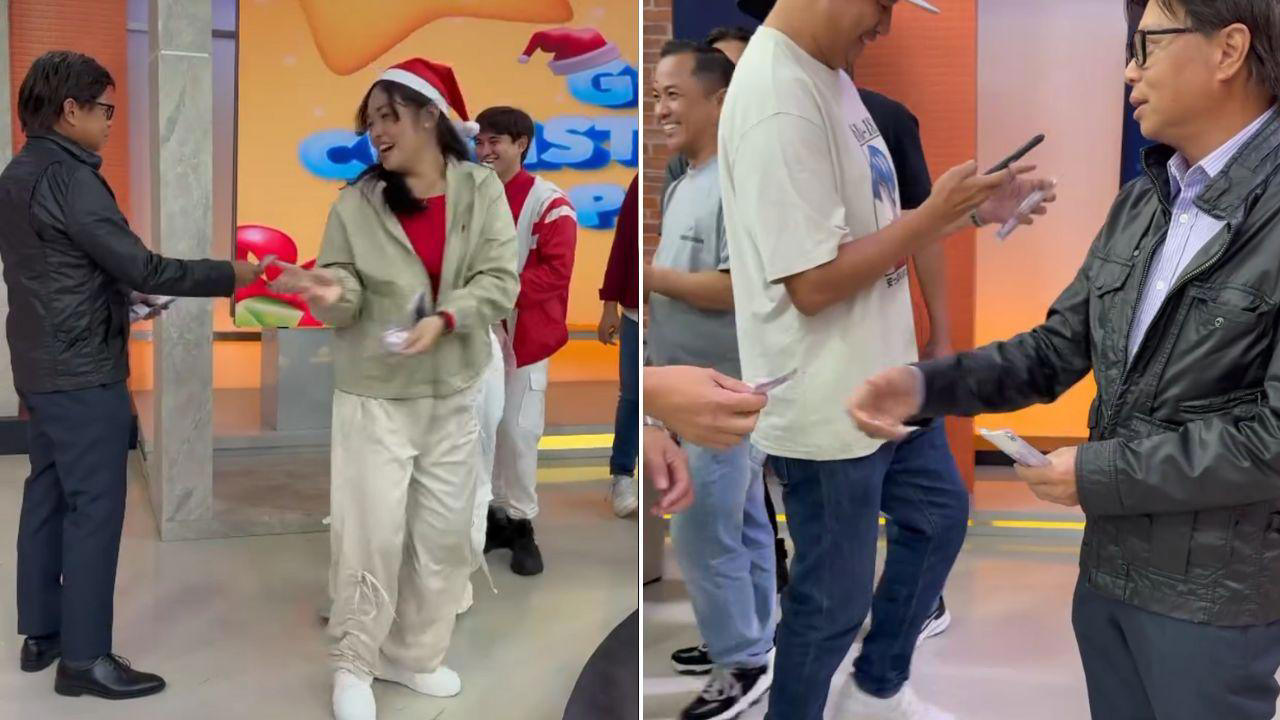 Arnold Clavio gives early Aguinaldo to 'Unang Hirit' staff Arnold Clavio gives early Aguinaldo to 'Unang Hirit' staff