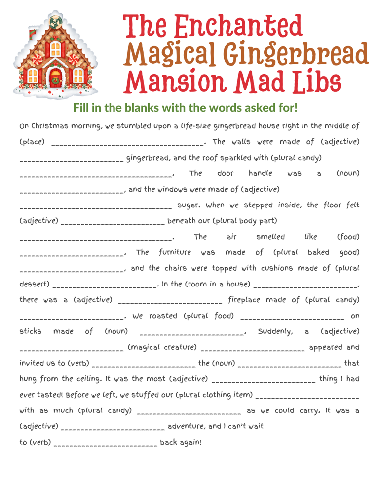 3 fun Christmas mad libs games