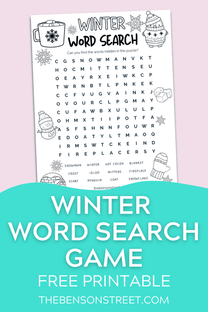Free Winter Word Search Printable Game