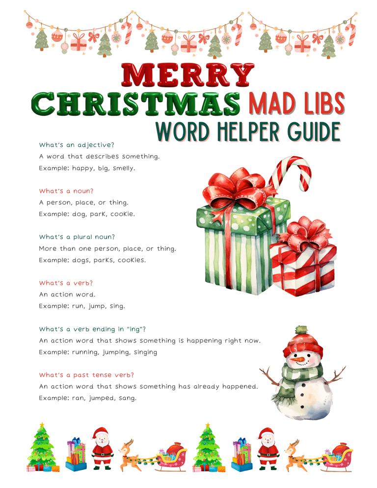 3 Fun Christmas Mad Libs Games