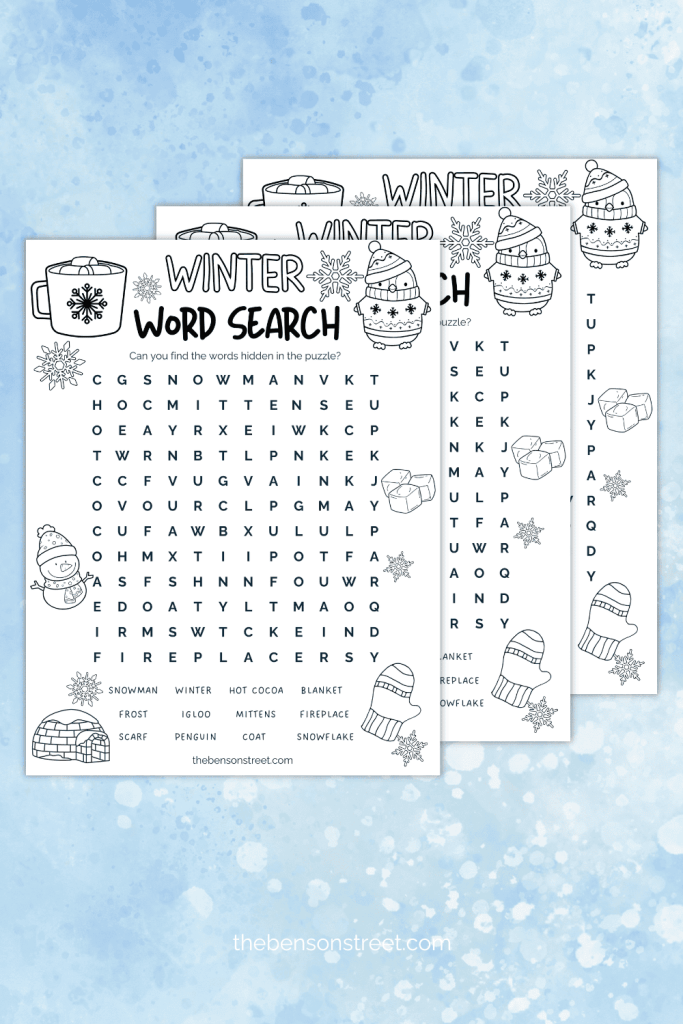 Free Winter Word Search Printable Game