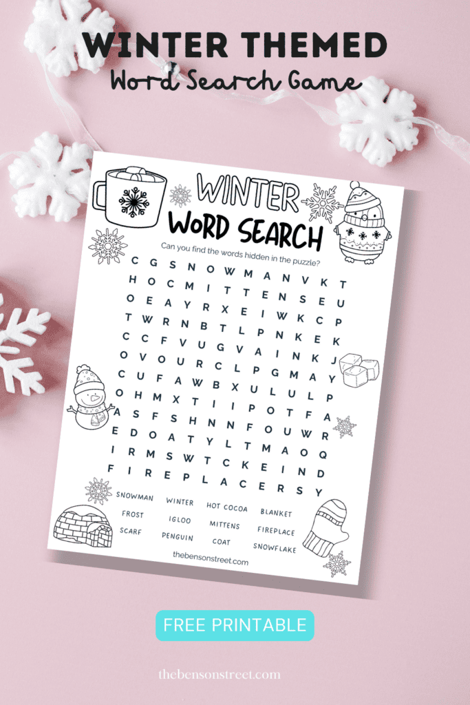 Free Winter Word Search Printable Game