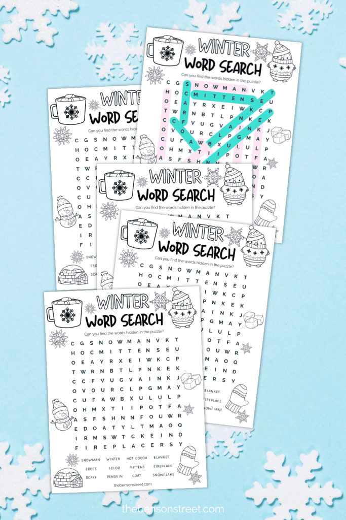 Free Winter Word Search Printable Game