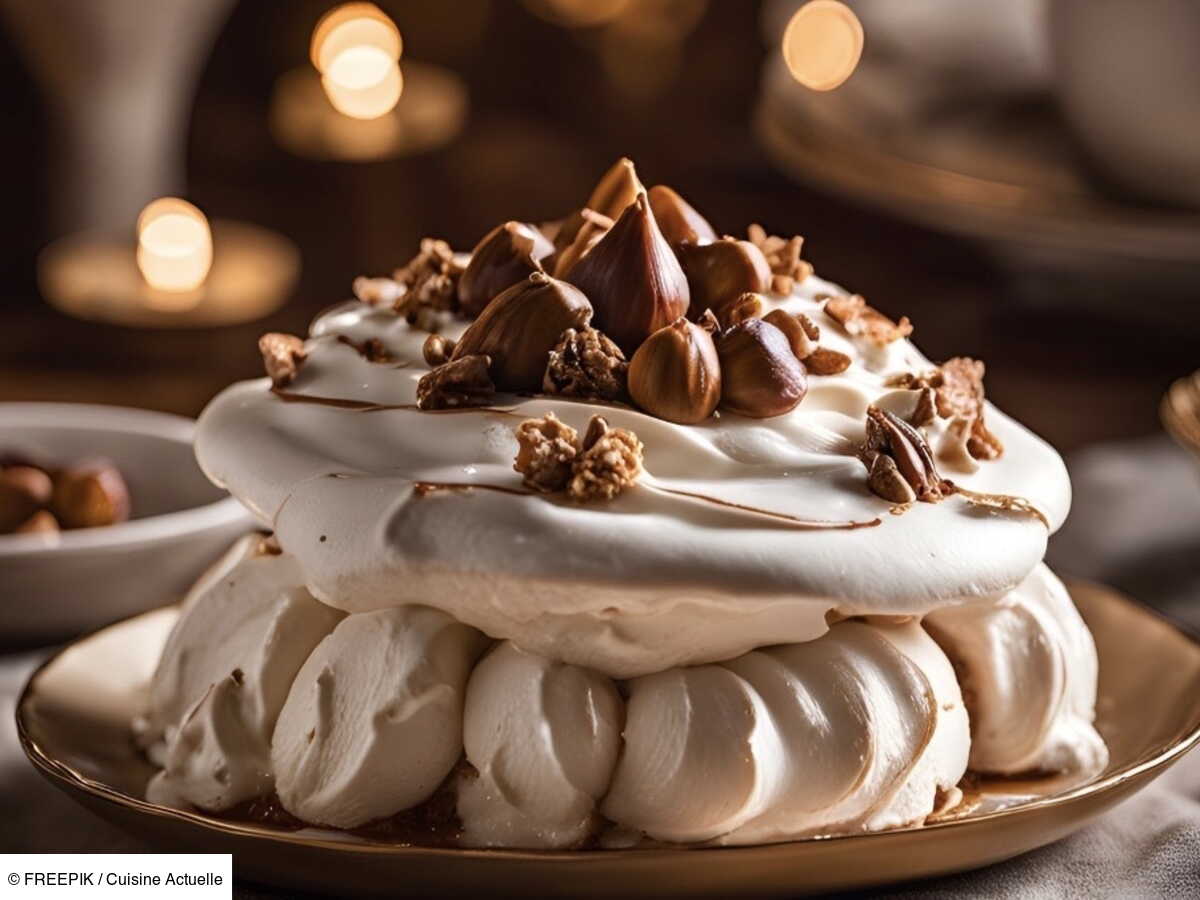 Pavlova aux marrons façon Mont Blanc pour un dessert de fêtes plus léger