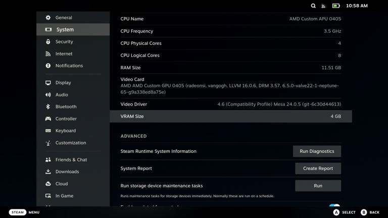 How to increase minimum VRAM on Steam Deck by adjusting UMA Frame Buffer Size