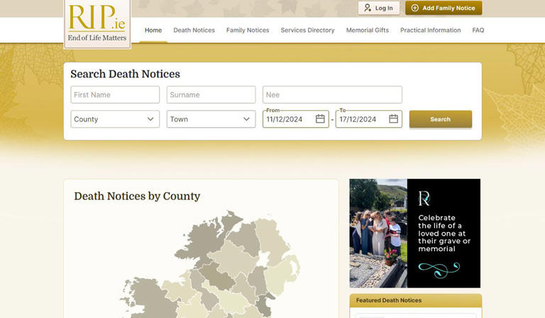 RIP.ie to introduce €100 fee to list death notices on site