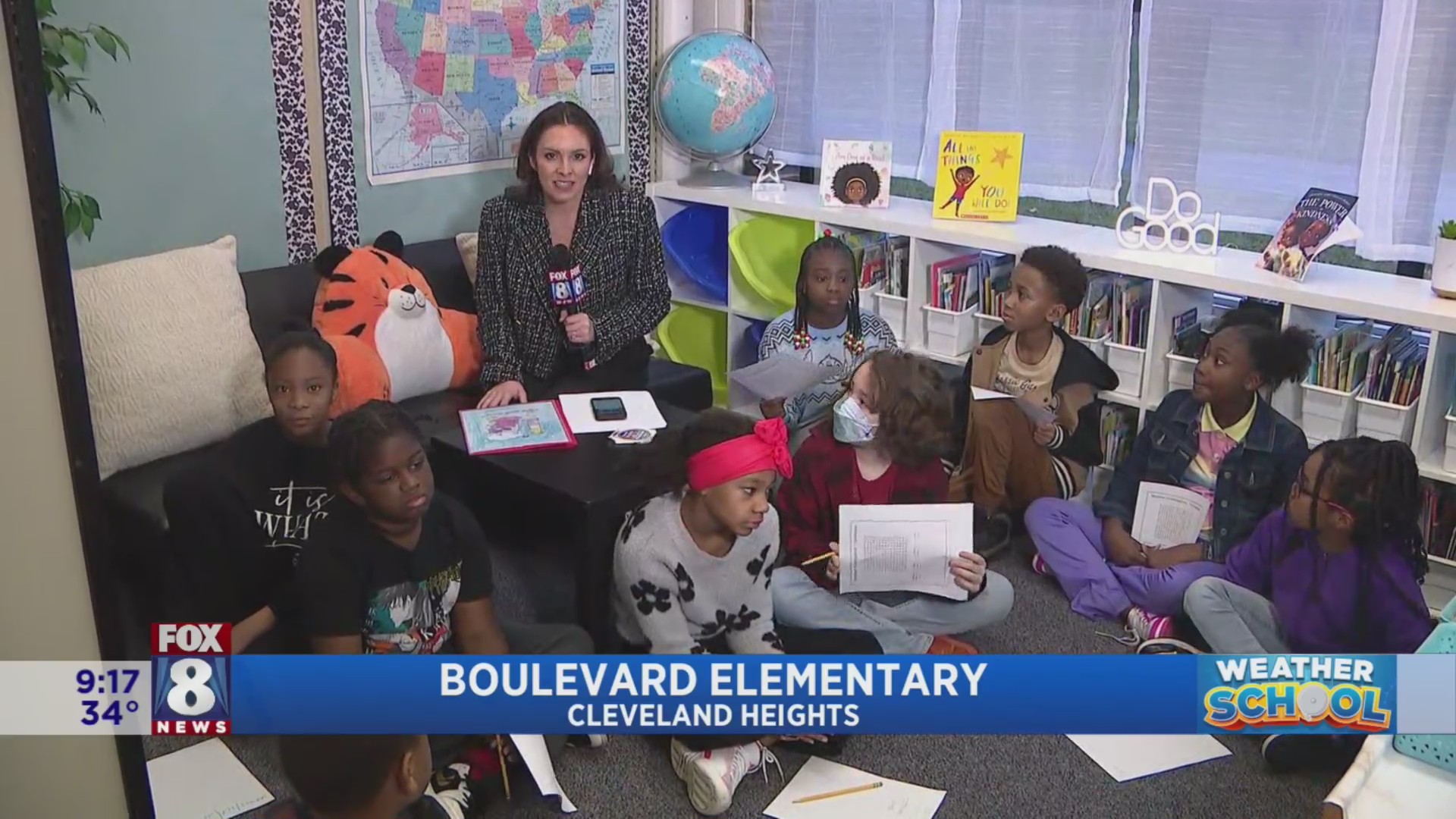 Boulevard Elementary students give the Christmas weather forecast