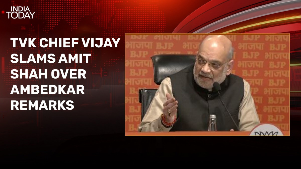 TVK chief Vijay demands Amit Shah's resignation over Ambedkar remarks TVK chief Vijay demands Amit Shah's resignation over Ambedkar remarks