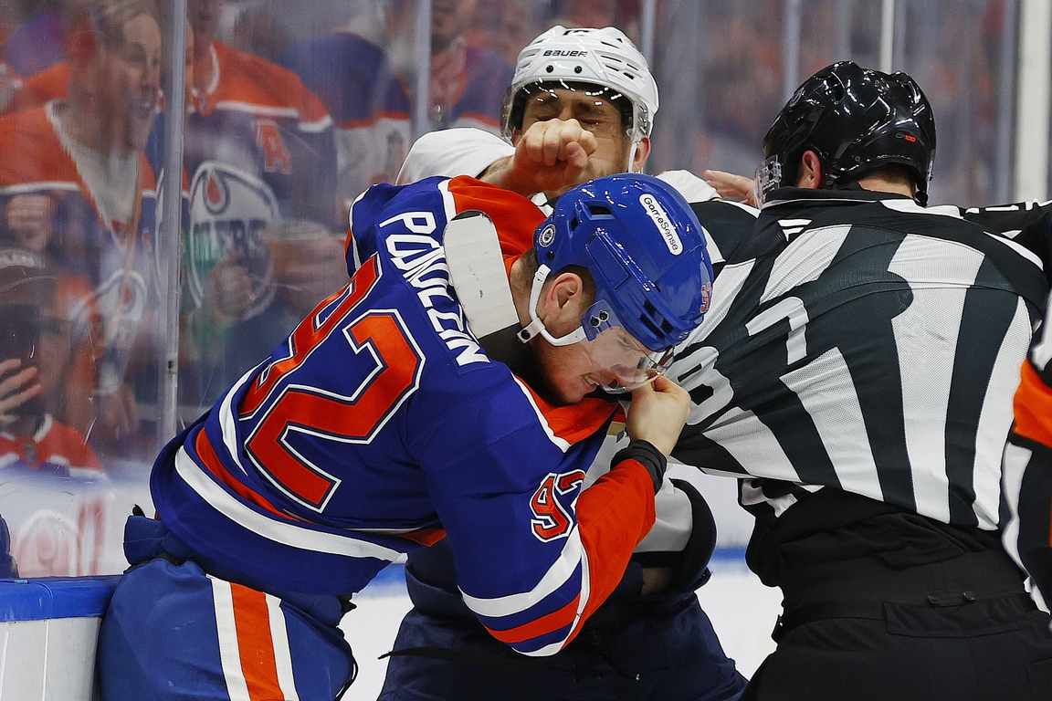 Our top hockey fight photos from the 2024-25 season, so far