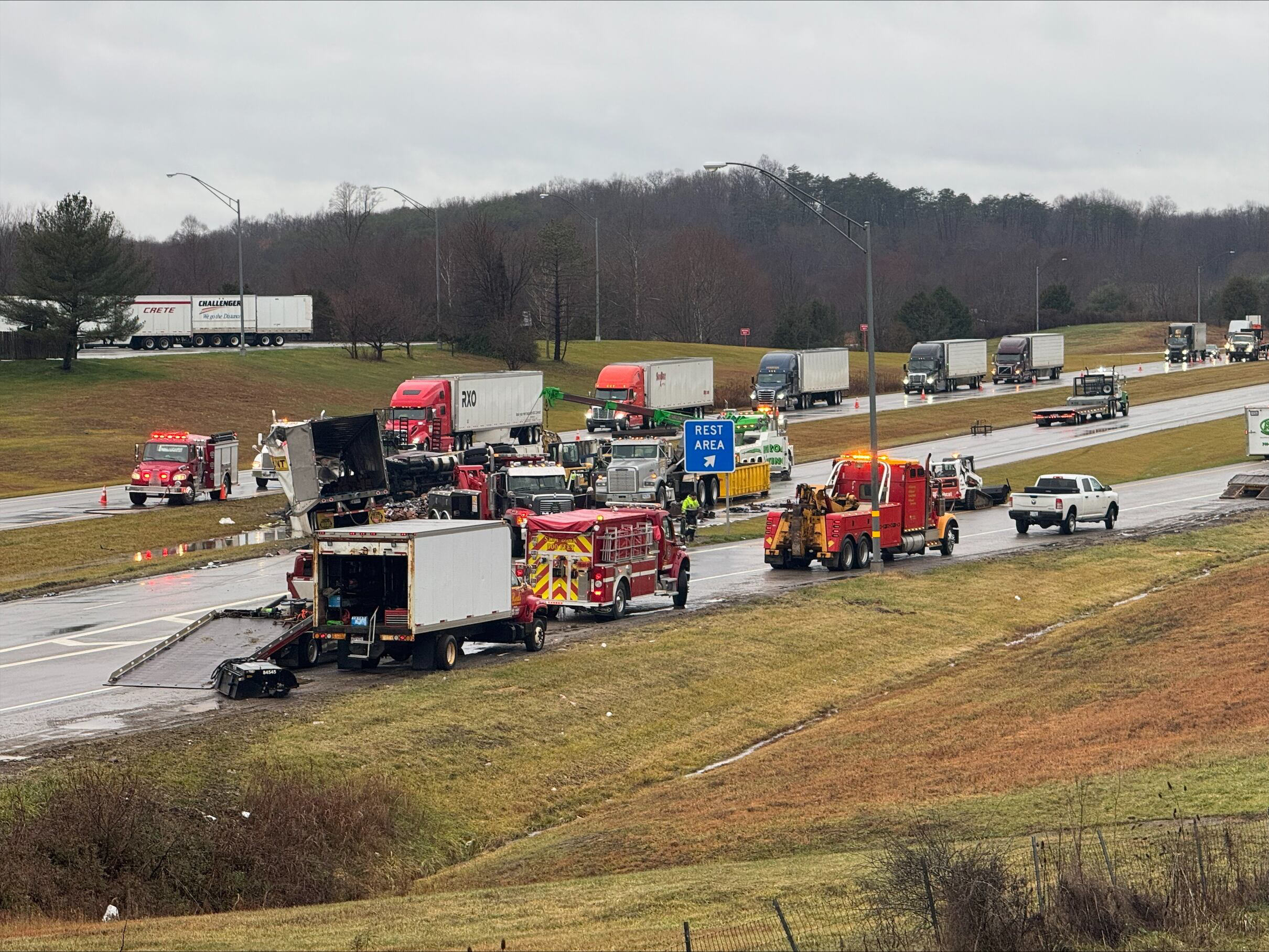 US 35 reopen after fiery fatal crash involving tractor-trailers US 35 reopen after fiery fatal crash involving tractor-trailers