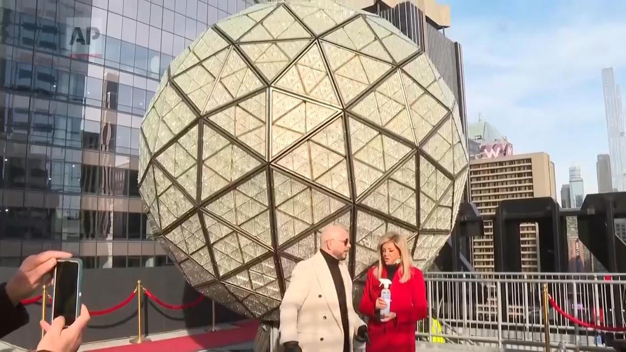 Rapper Pitbull helps unveil the Times Square New Year's Eve ball Rapper Pitbull helps unveil the Times Square New Year's Eve ball