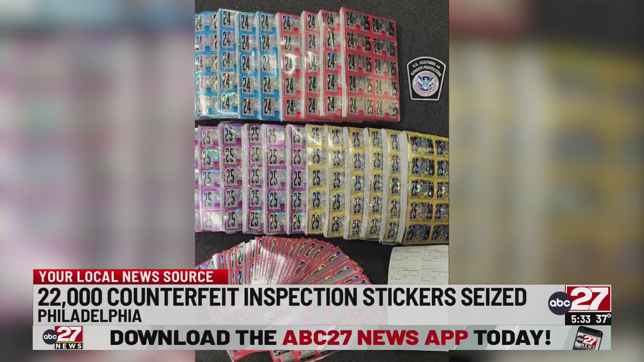 $1.4 Million in counterfeit Pa. vehicle inspection stickers seized by U ...