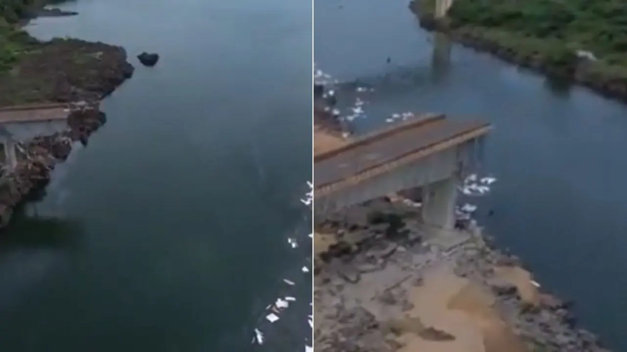 El momento exacto en que un puente de Brasil colapsa El momento exacto en que un puente de Brasil colapsa