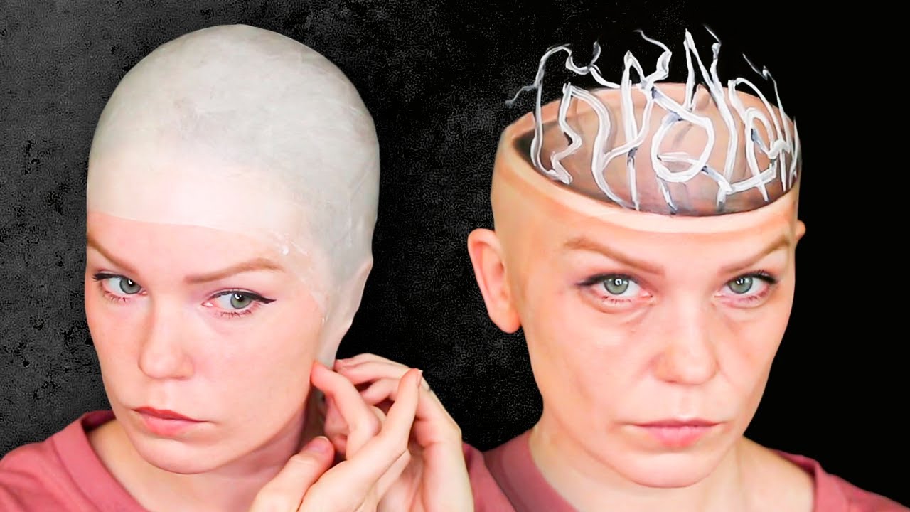 Brain scramble illusion for mental health makeup awareness