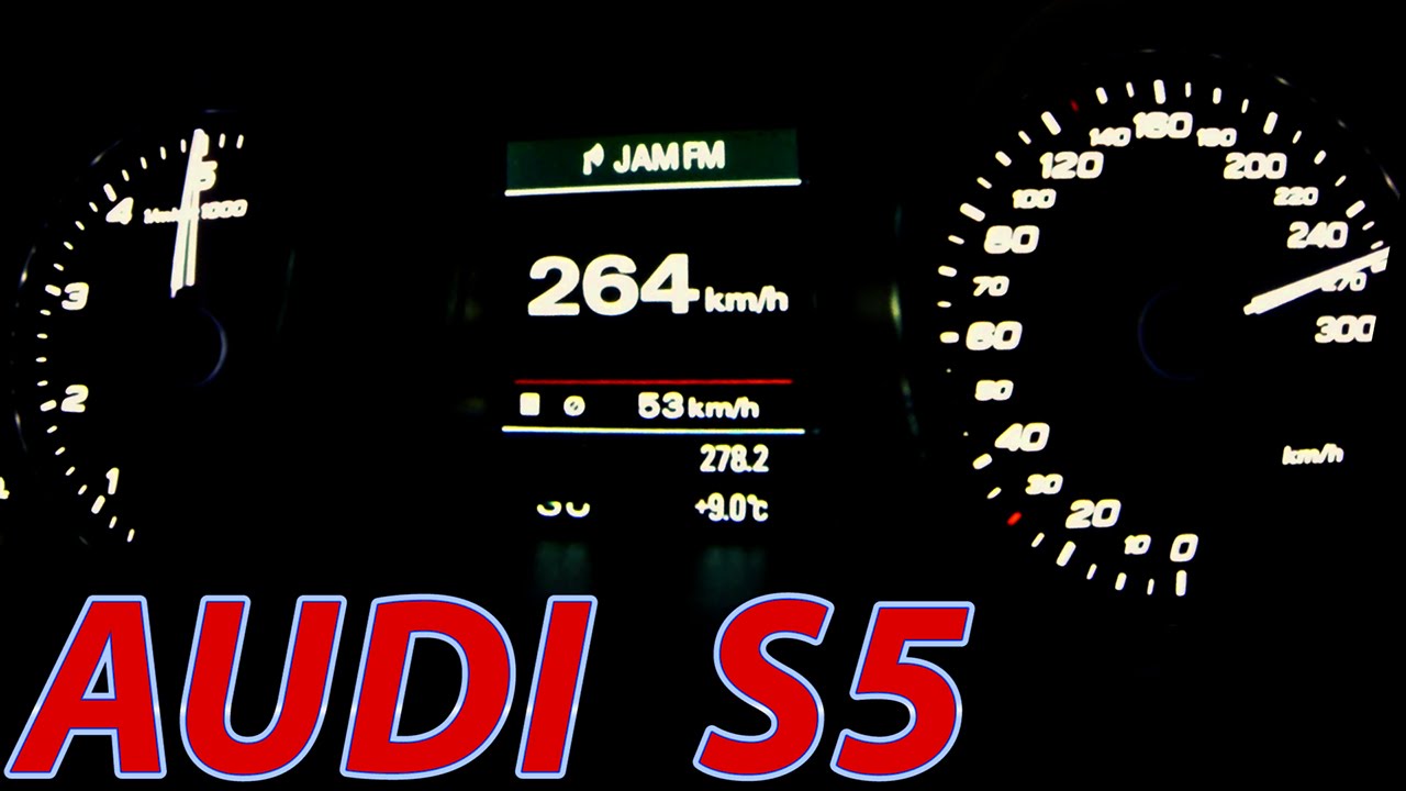 Audi S5 Acceleration 0-264 Launch Control Autobahn Onboard Sound ...
