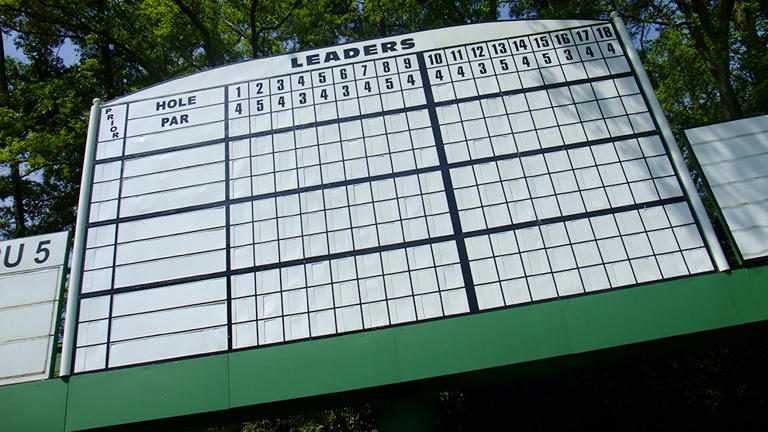 What do the numbers next to player names on the first tee of the ...