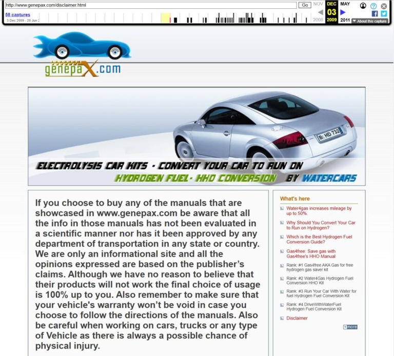 La fantasiosa storia dell’auto ad acqua di mare