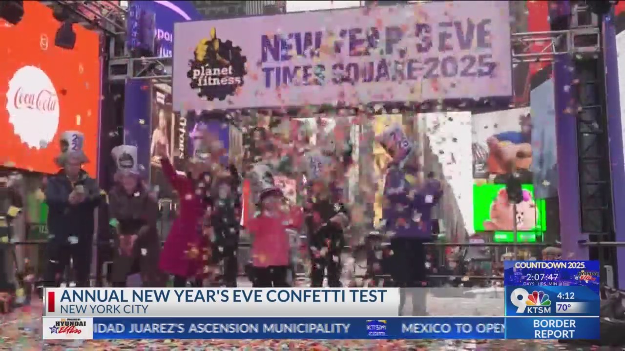 Annual New Year's Eve confetti test