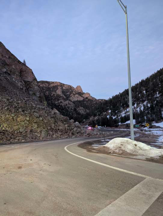 Rock slide closes Highway 96 and Highway 165 junction