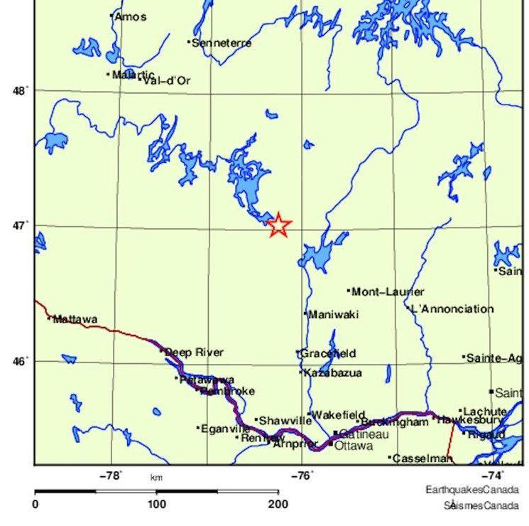 4.1 magnitude earthquake in northwest Quebec felt in Ottawa