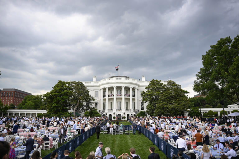 President Trump Spoke To Media From White House Roof This Morning