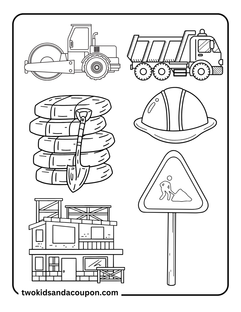 7 Cute Construction Coloring Pages