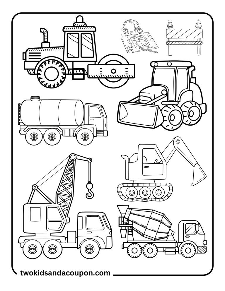 7 Cute Construction Coloring Pages