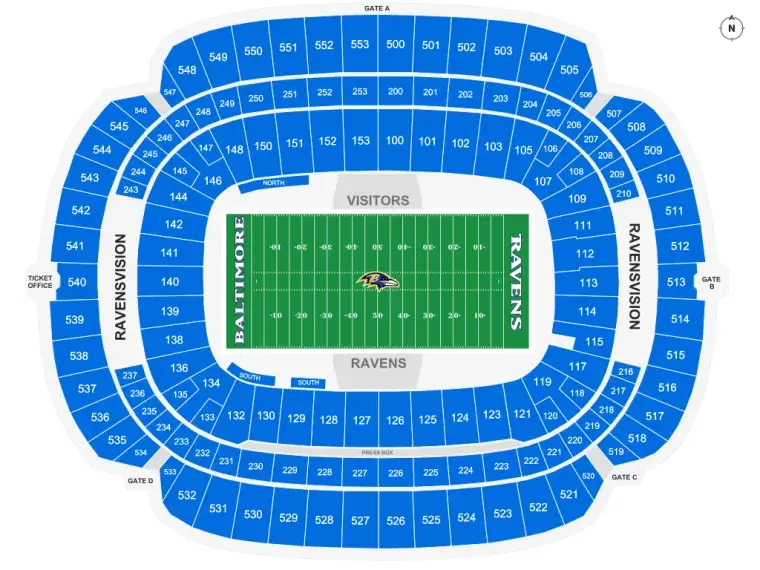 M&T Bank Stadium Guide: Full Ravens schedule, concerts, seating map ...