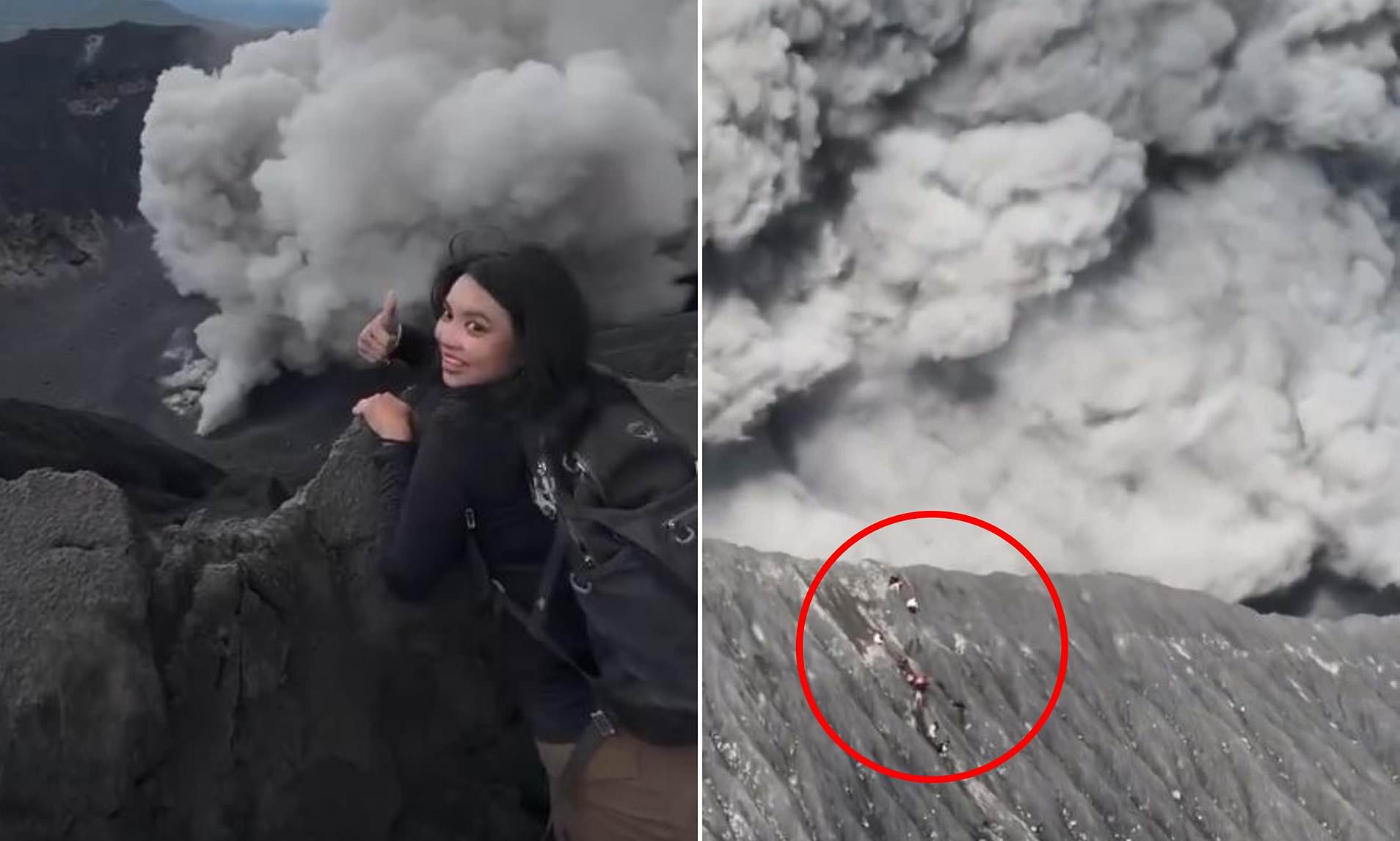 Tourists's crazy act on Indonesian volcano sparks fury
