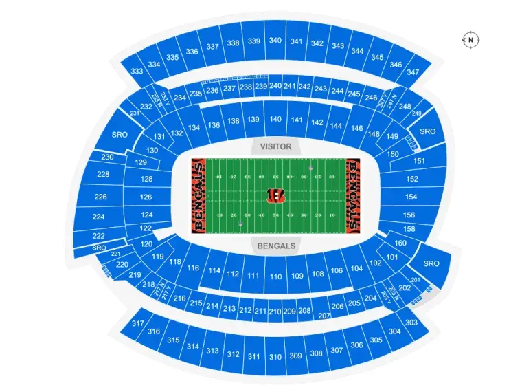 Paycor Stadium Guide: Full Bengals schedule, concerts, seating map ...