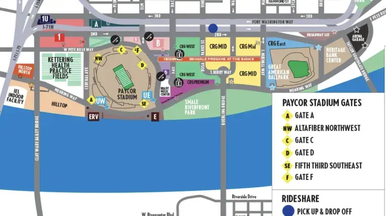 Paycor Stadium Guide: Full Bengals schedule, concerts, seating map ...