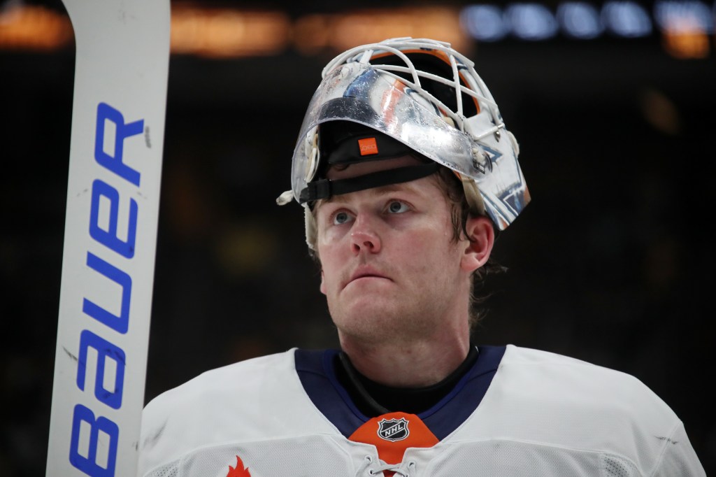 Islanders’ Marcus Hogberg shines in emotional first NHL start in nearly ...