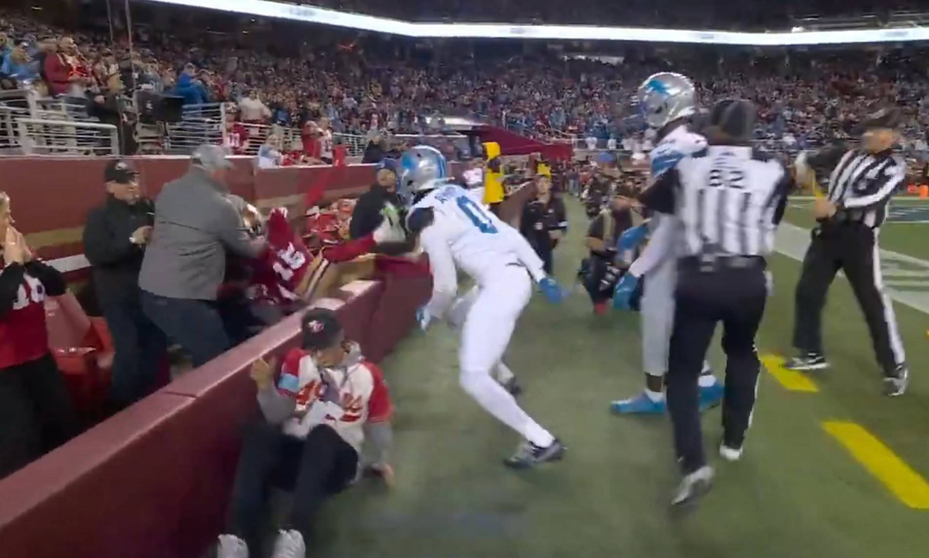 Tempers flare in Lions-49ers game as Jauan Jennings is brutally shoved ... Tempers flare in Lions-49ers game as Jauan Jennings is brutally shoved ...
