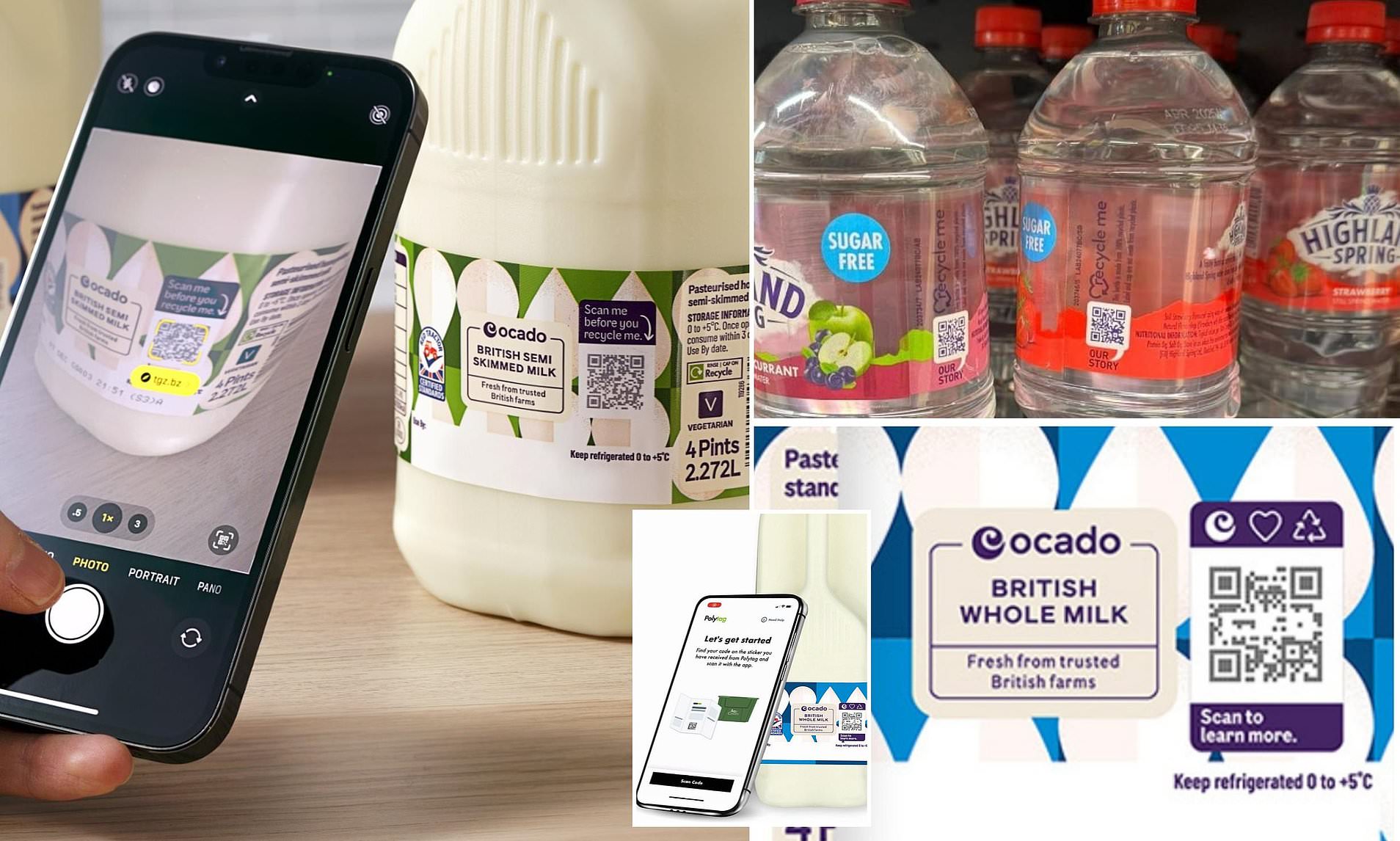 Tesco and Ocado are ALREADY using QR codes on milk and water bottles