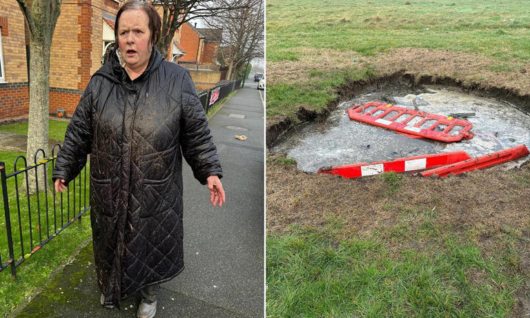Grandma nearly drowns after falling into sinkhole while rescuing dog Grandma nearly drowns after falling into sinkhole while rescuing dog