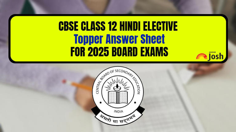 CBSE Topper Answer Sheet Class 12 Hindi Elective 2025, Download PDF