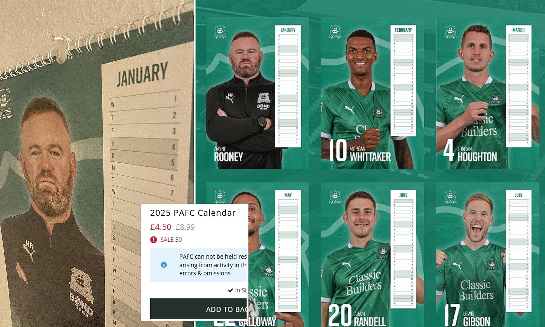Plymouth fans' calendars are out of date ALREADY with Wayne Rooney the ...