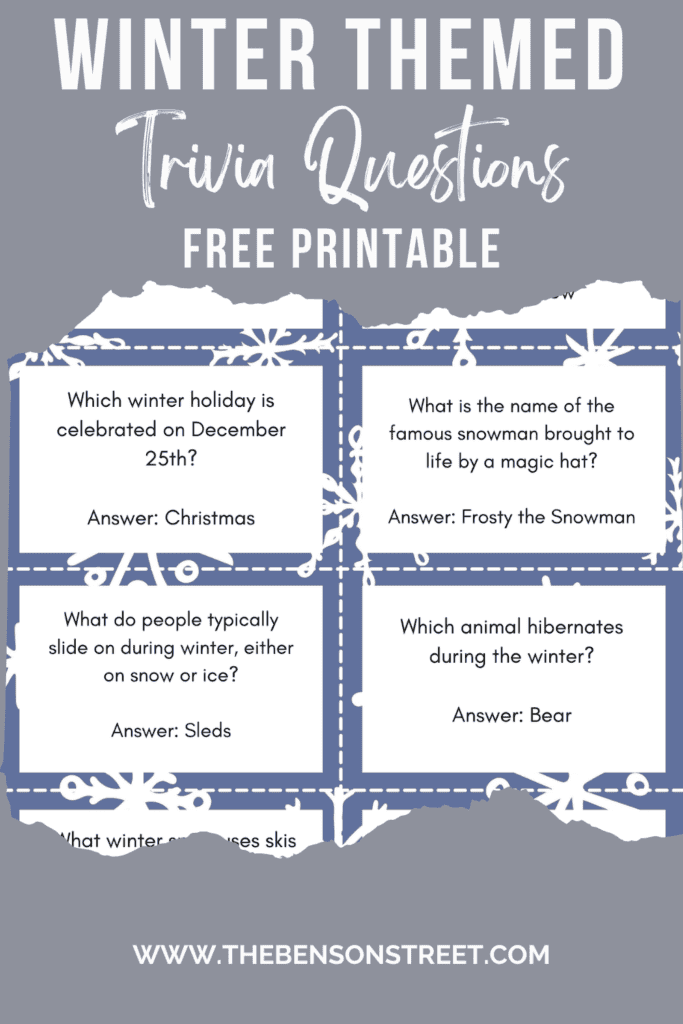 Free Printable Winter Trivia Questions with Answers