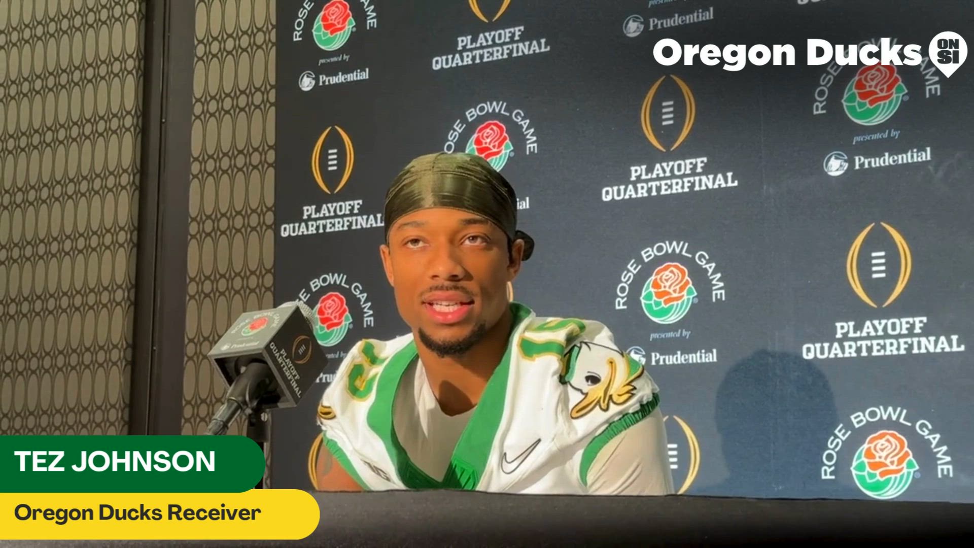 Oregon Ducks Tez Johnson on Rose Bowl Uniforms