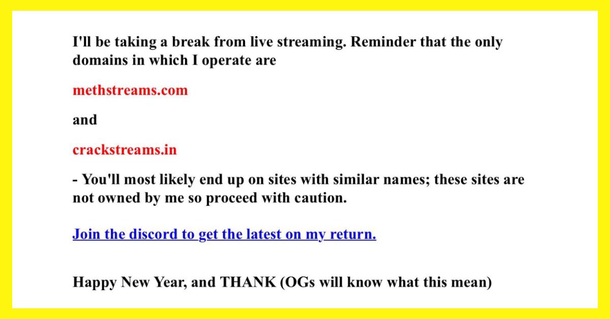 Popular Illegal Sports Streaming Site Methstreams Has Shut Down — What ...