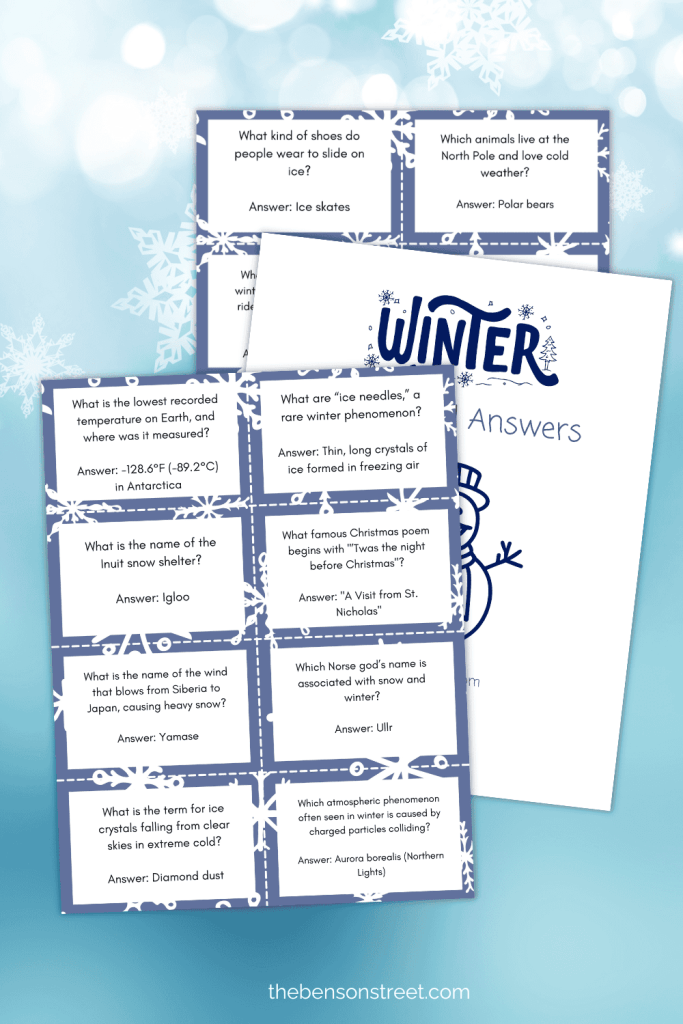 Free Printable Winter Trivia Questions with Answers