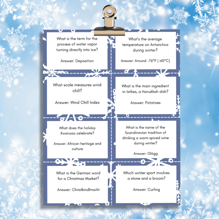 Free Printable Winter Trivia Questions with Answers