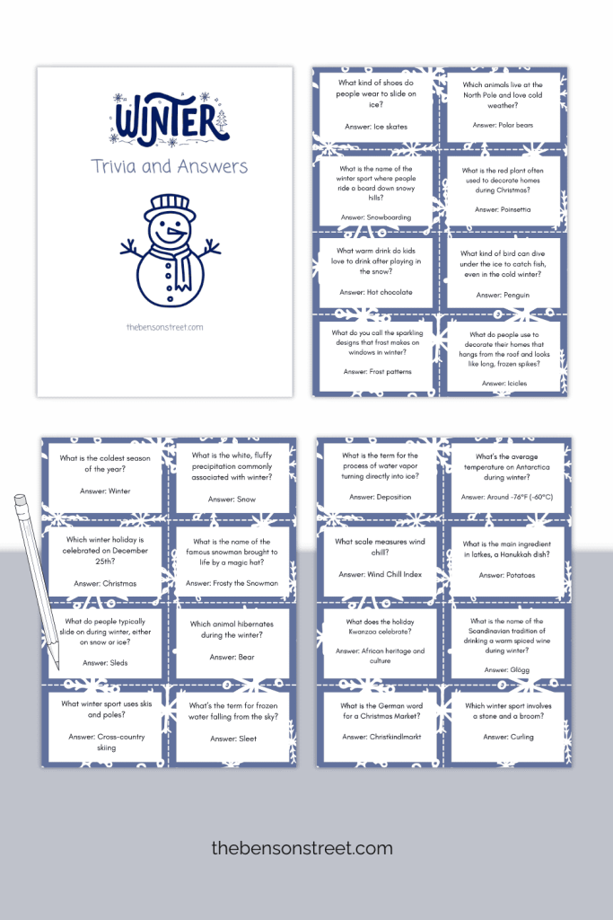 Free Printable Winter Trivia Questions with Answers