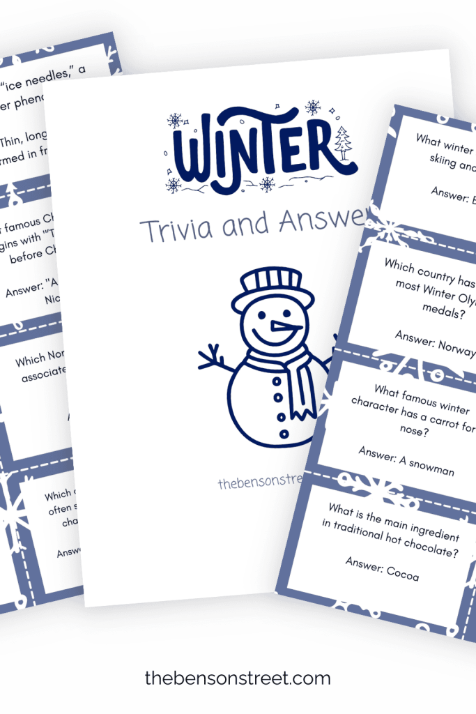 Free Printable Winter Trivia Questions with Answers
