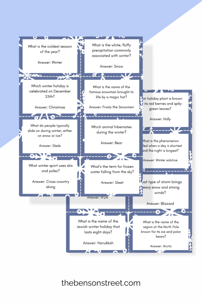 Free Printable Winter Trivia Questions with Answers