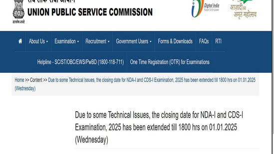 UPSC NDA & CDS I 2025: Registration date extended due to technical issues, apply at upsc.gov.in